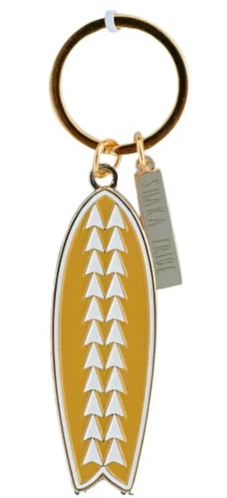 Shaka Tribe "Sufboard" Keychain - Yellow | The Hawaii Store