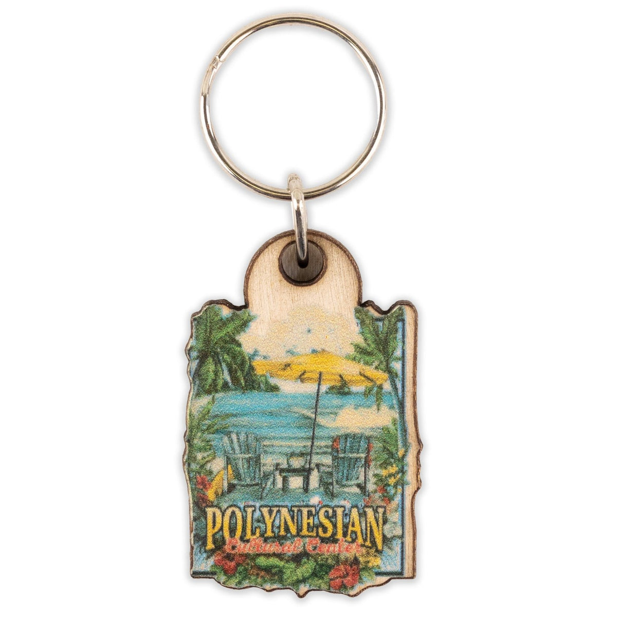 Polynesian Cultural Center "Perfect Beach Day" Wooden Fob and Keyring ...